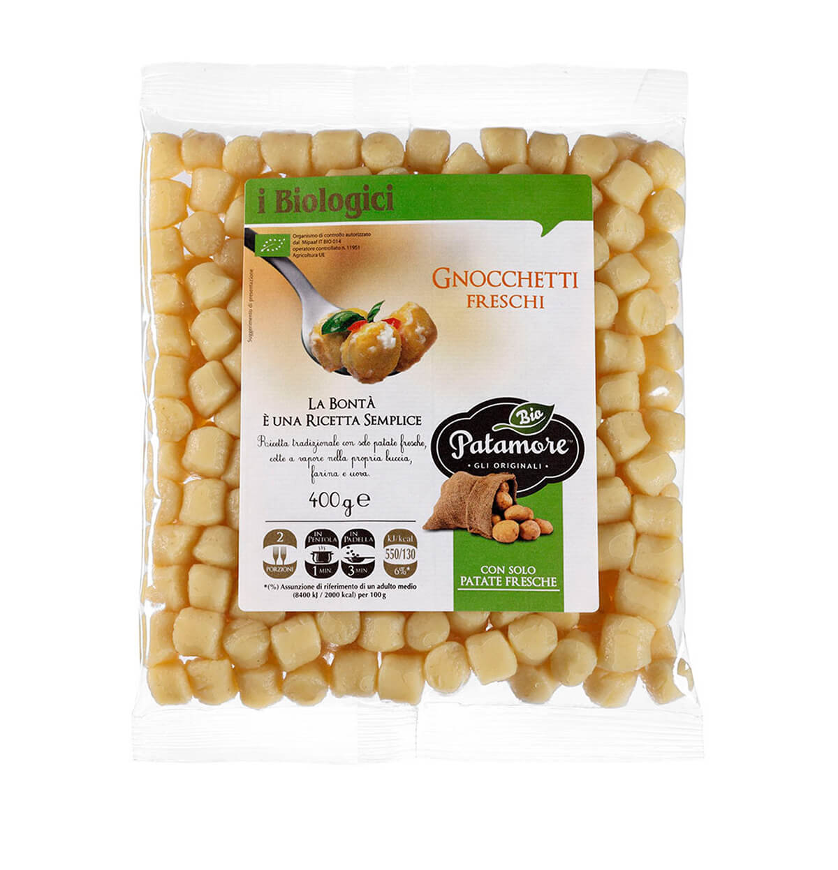 Organic mini fresh potato gnocchi - Patamore